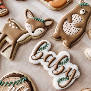 Baby Shower Royal Icing Cookies, Baby Woodland Royal Icing Cookies ...