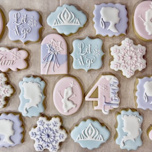Frozen Themed Royal Icing Cookies, Disney-frozen Themed Party Ideas. - Etsy