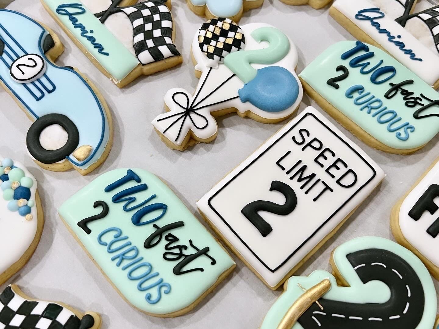 Two Fast Birthday Royal Icing Cookies, Car Racing Party, Car Birthday ...