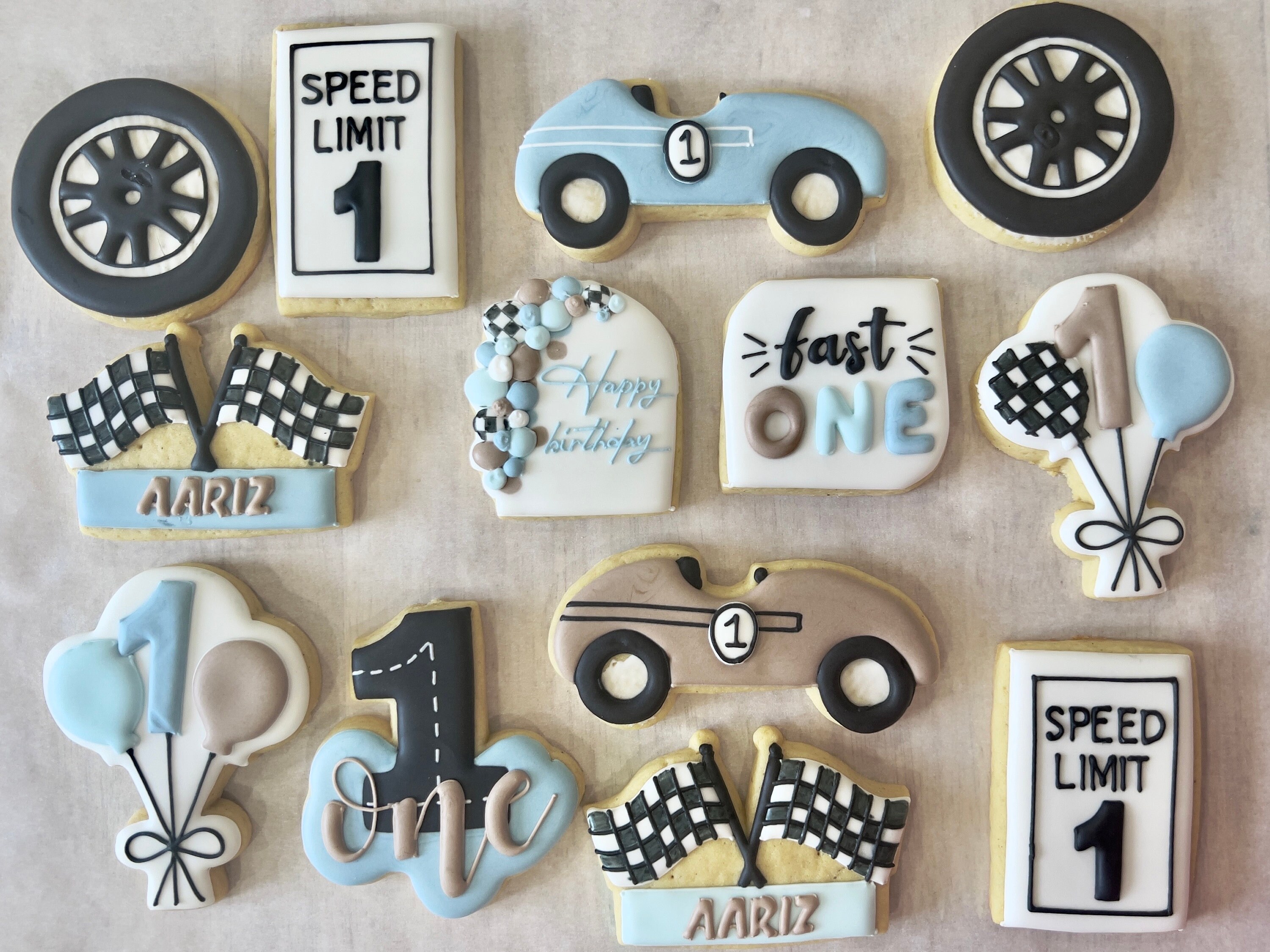 Two Fast Birthday Royal Icing Cookies, Car Racing Party, Car Birthday ...