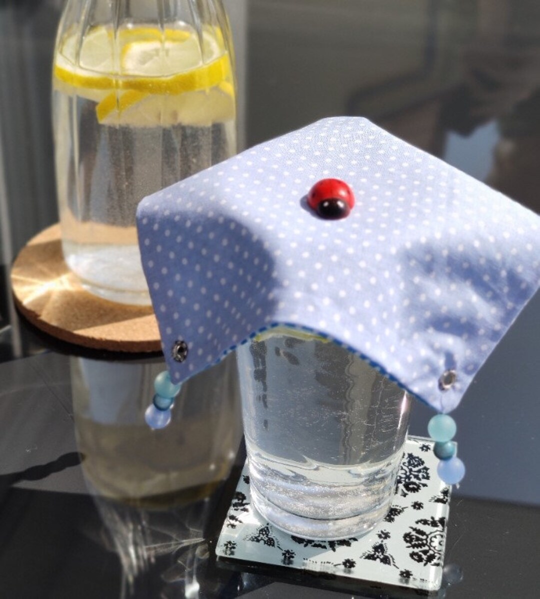 Glass Cover, Glass Lid, Wasp Protection, Glass Cover, Cotton, Blue ...