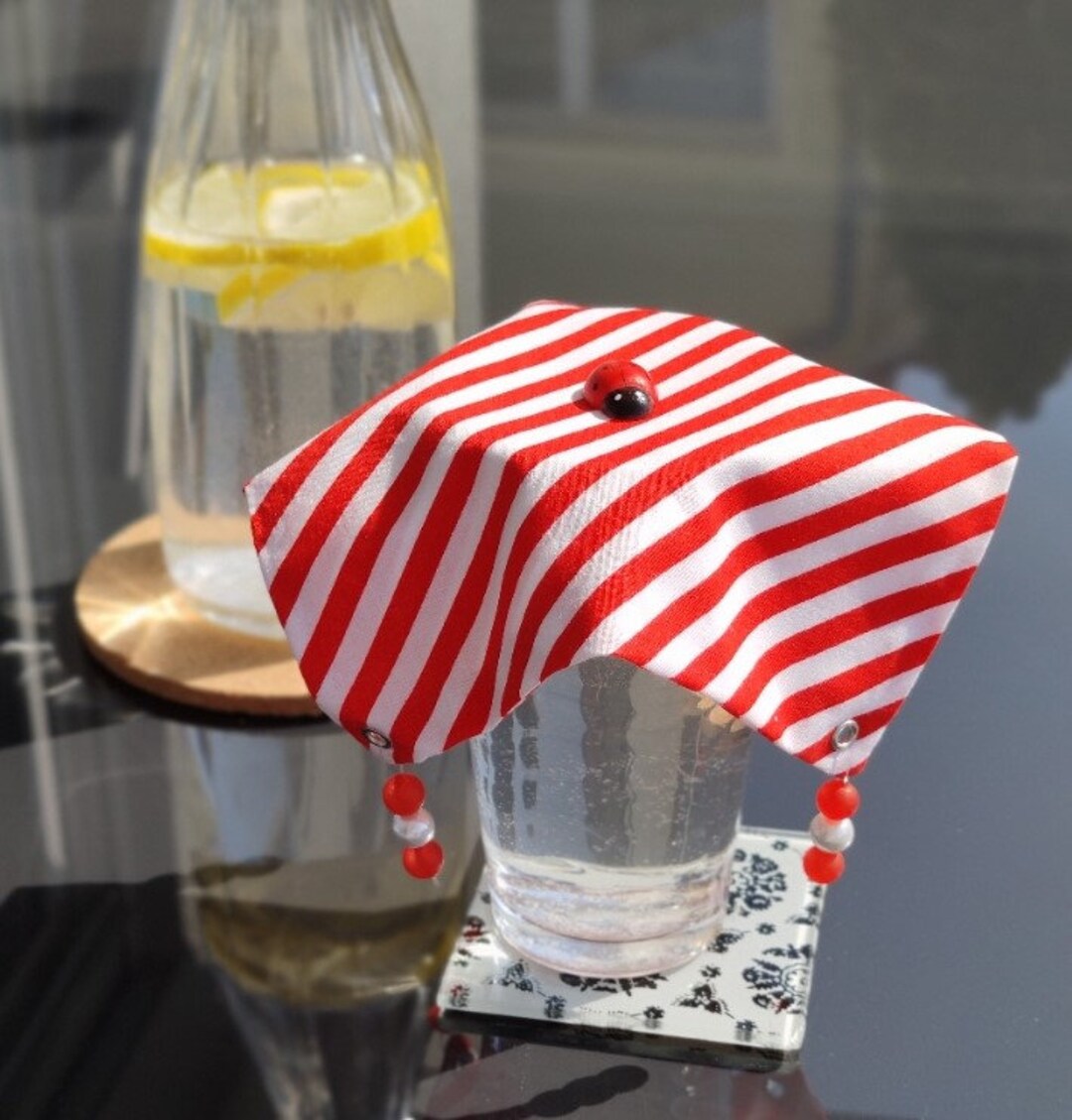 Glass Doily, Glass Lid, Wasp Protection, Glass Cover, Cotton, Striped ...