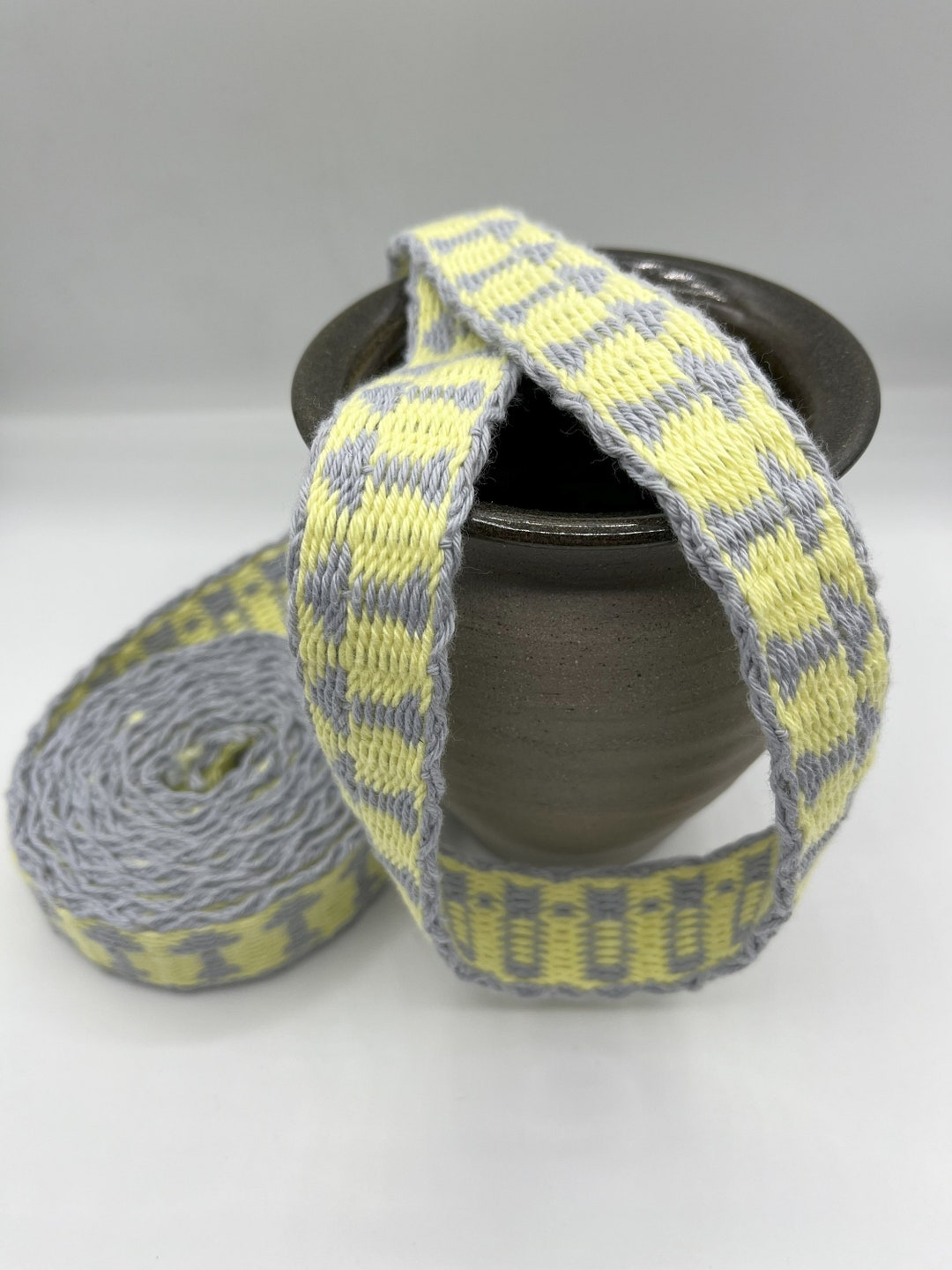 Board Woven Border, Board Border, Handwoven, Thor's Hammer, Yellow Gray ...