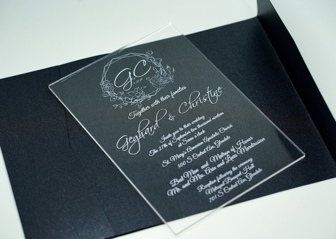Acrylic Wedding Invitation - Etsy