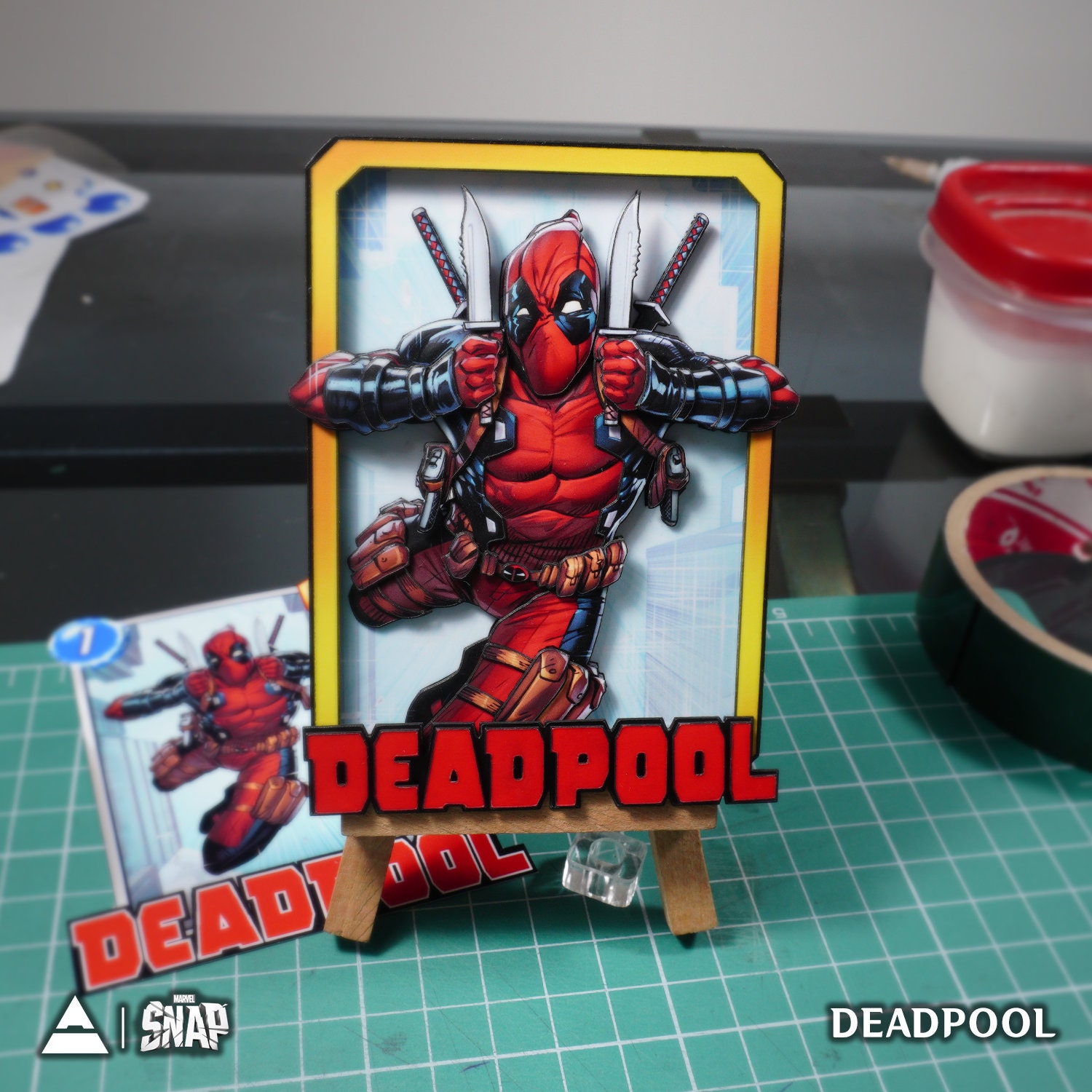DEADPOOL Marvel Snap 3D Card Custom 3D Marvel Snap Shadowbox 100% ...