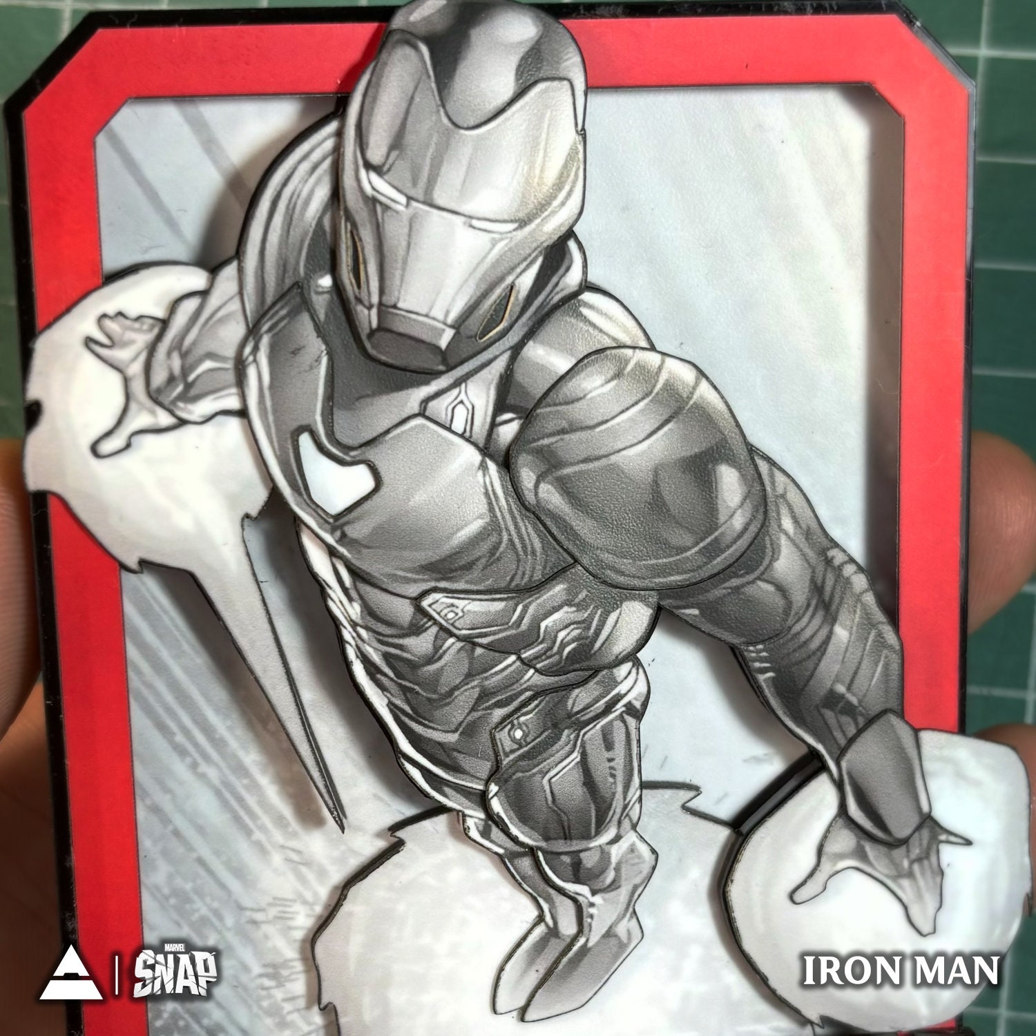 IRON MAN INK Marvel Snap 3D Card Custom 3D Marvel Snap Shadowbox 100% ...