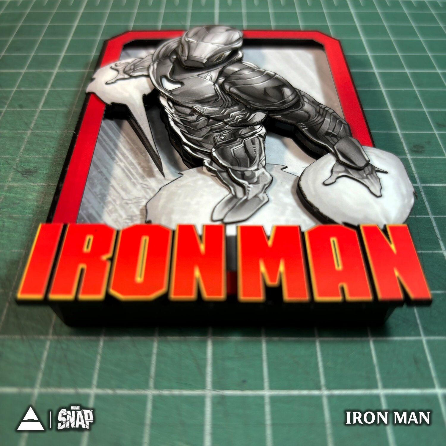 IRON MAN INK Marvel Snap 3D Card Custom 3D Marvel Snap Shadowbox 100% ...