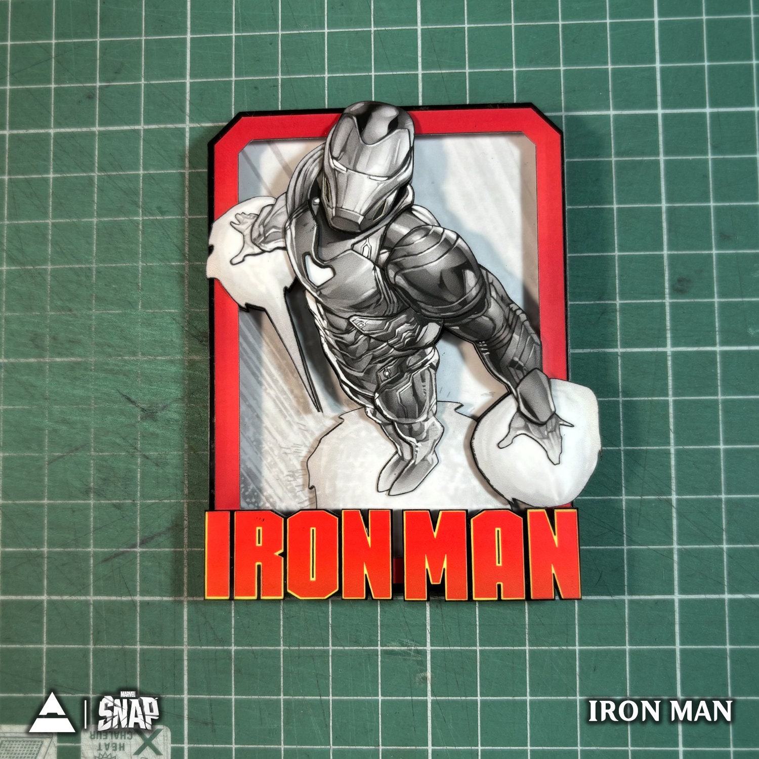 IRON MAN INK Marvel Snap 3D Card Custom 3D Marvel Snap Shadowbox 100% ...