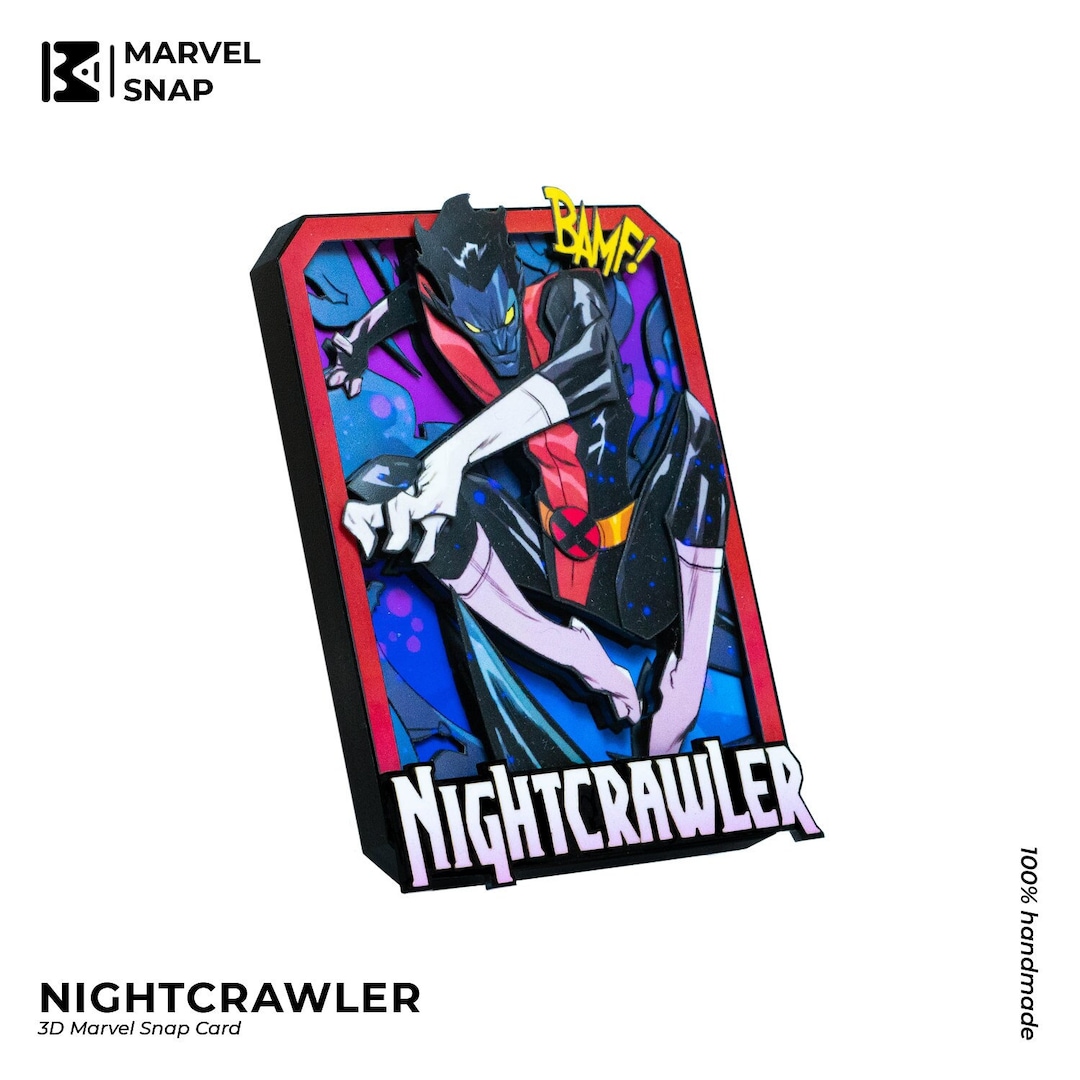 NIGHTCRAWLER Marvel Snap 3D Card Custom 3D Marvel Snap Shadowbox 100% ...