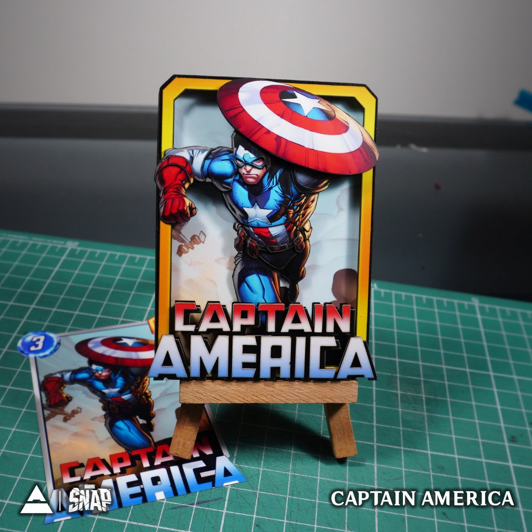 CAPTAIN AMERICA Marvel Snap – 3D Card Custom | 3D Marvel Snap Shadowbox ...