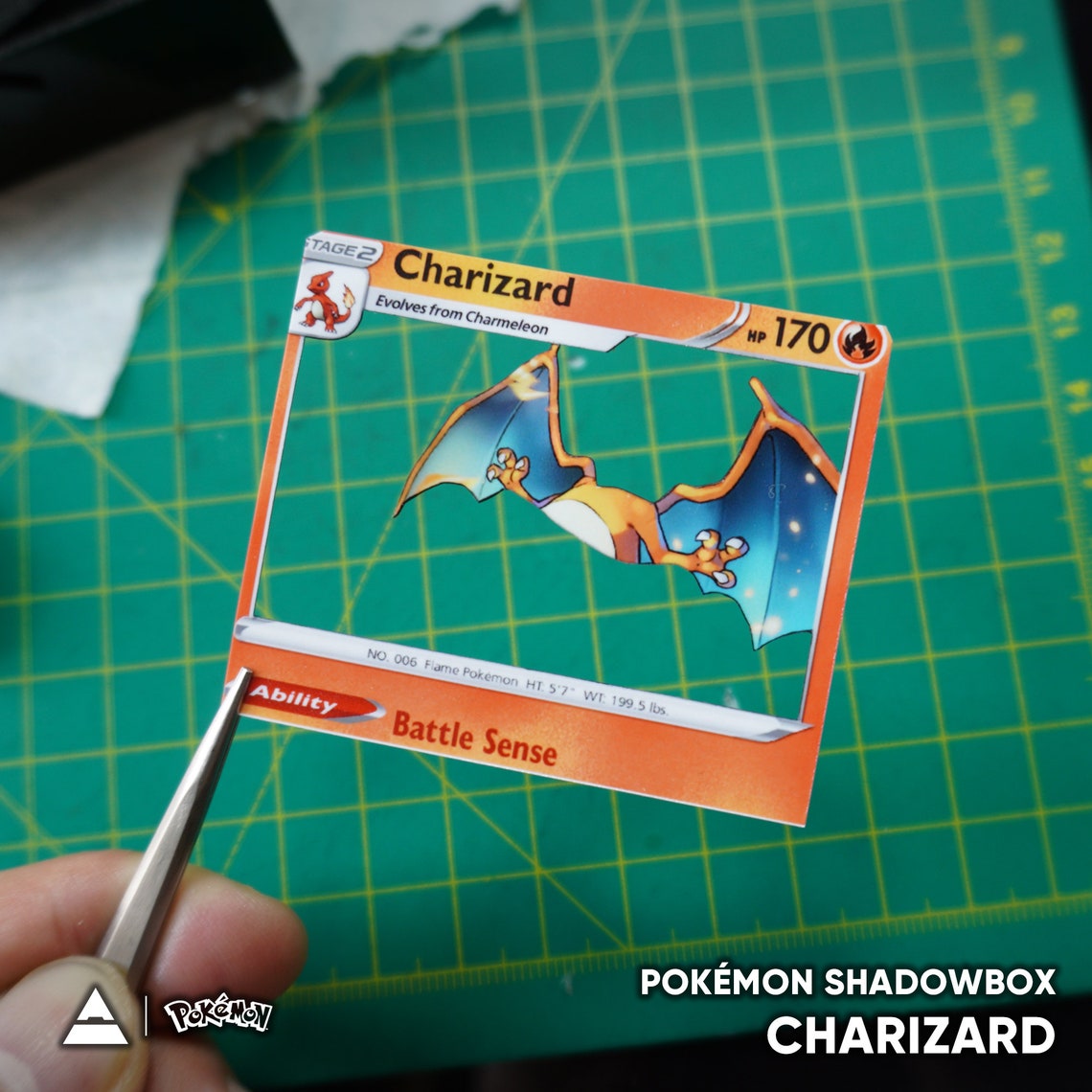 CHARIZARD Pokemon TCG Handmade 3D Card Custom Pokemon - Etsy