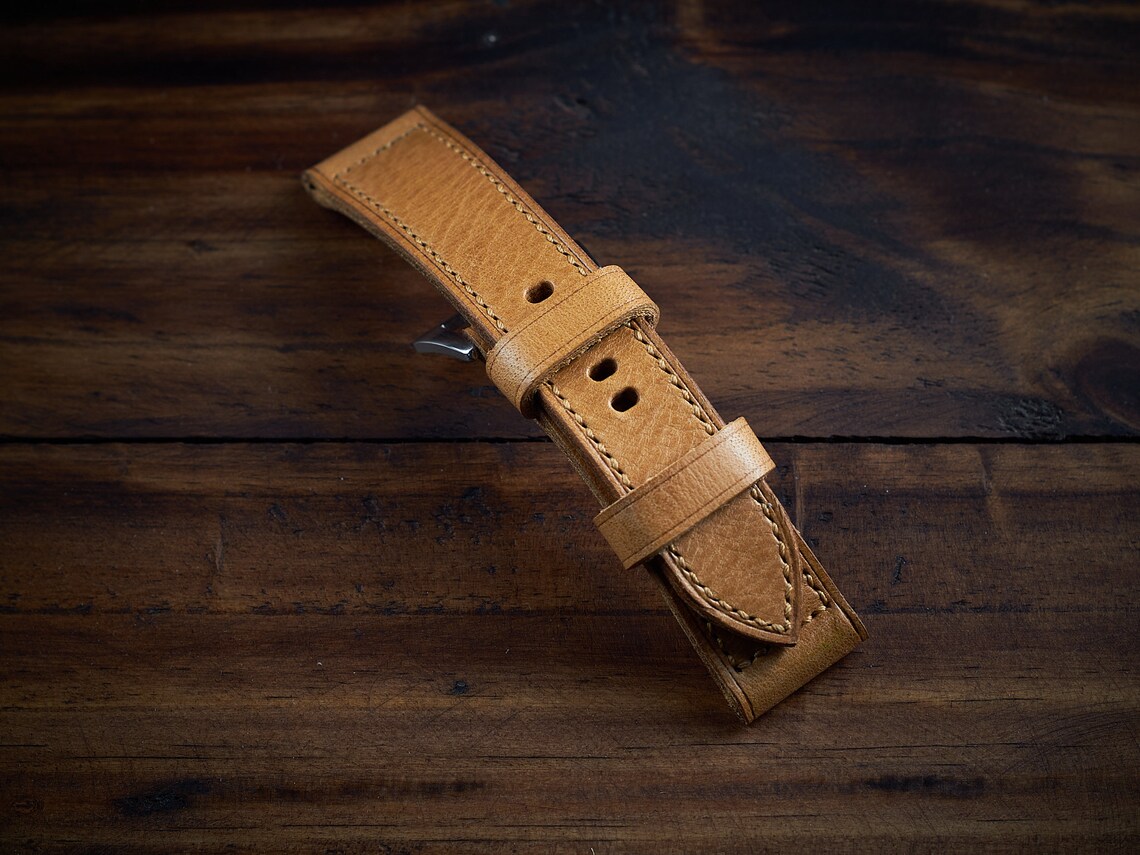 Pam Style Strap 24mm, 26mm, 22mm. Tan Brown Buttero Leather Handmade ...