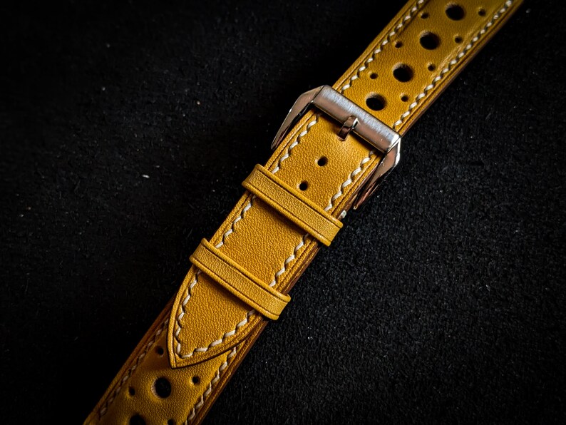 Yellow Rally Watch Strap 20mm 22mm 24mm 18mm. Handmade - Etsy