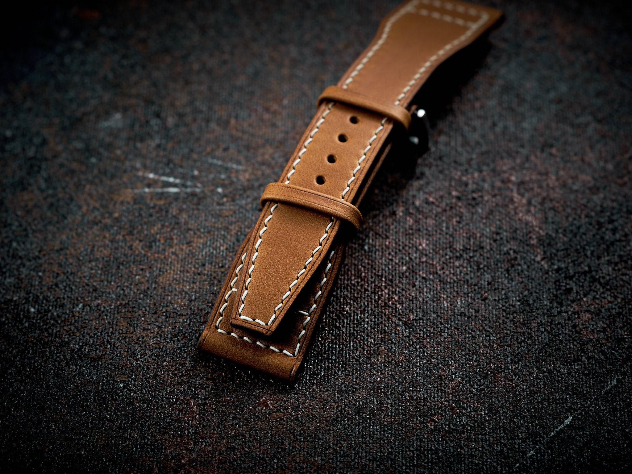 Pilot Watch Strap for IWC, Aviation Watch. Tan Brown Vachetta Leather ...