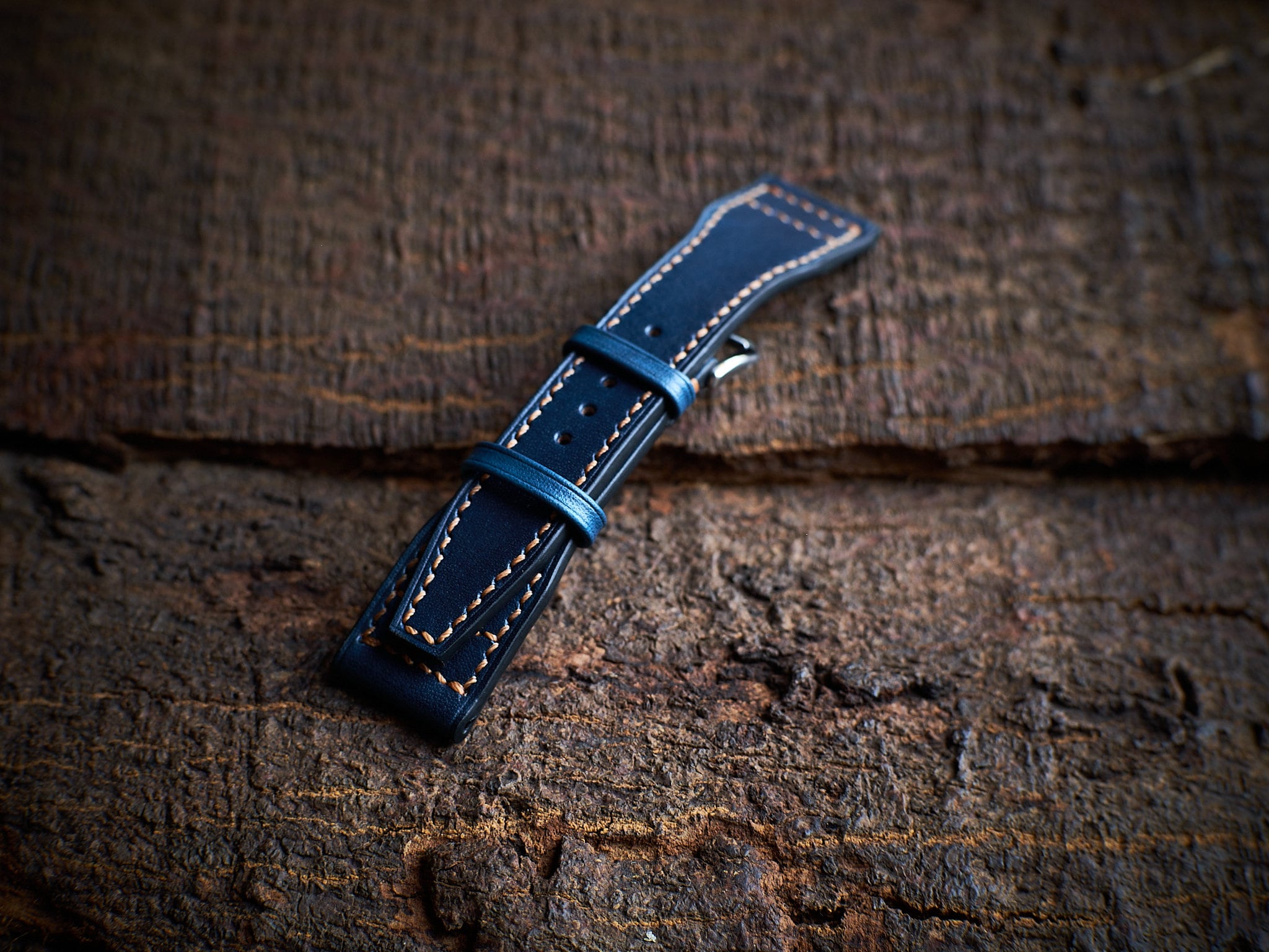 Pilot Watch Strap for IWC Aviation Watch. Dark Blue Veg Tan - Etsy