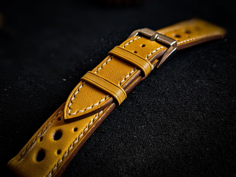 Yellow Rally Watch Strap 20mm 22mm 24mm 18mm. Handmade - Etsy