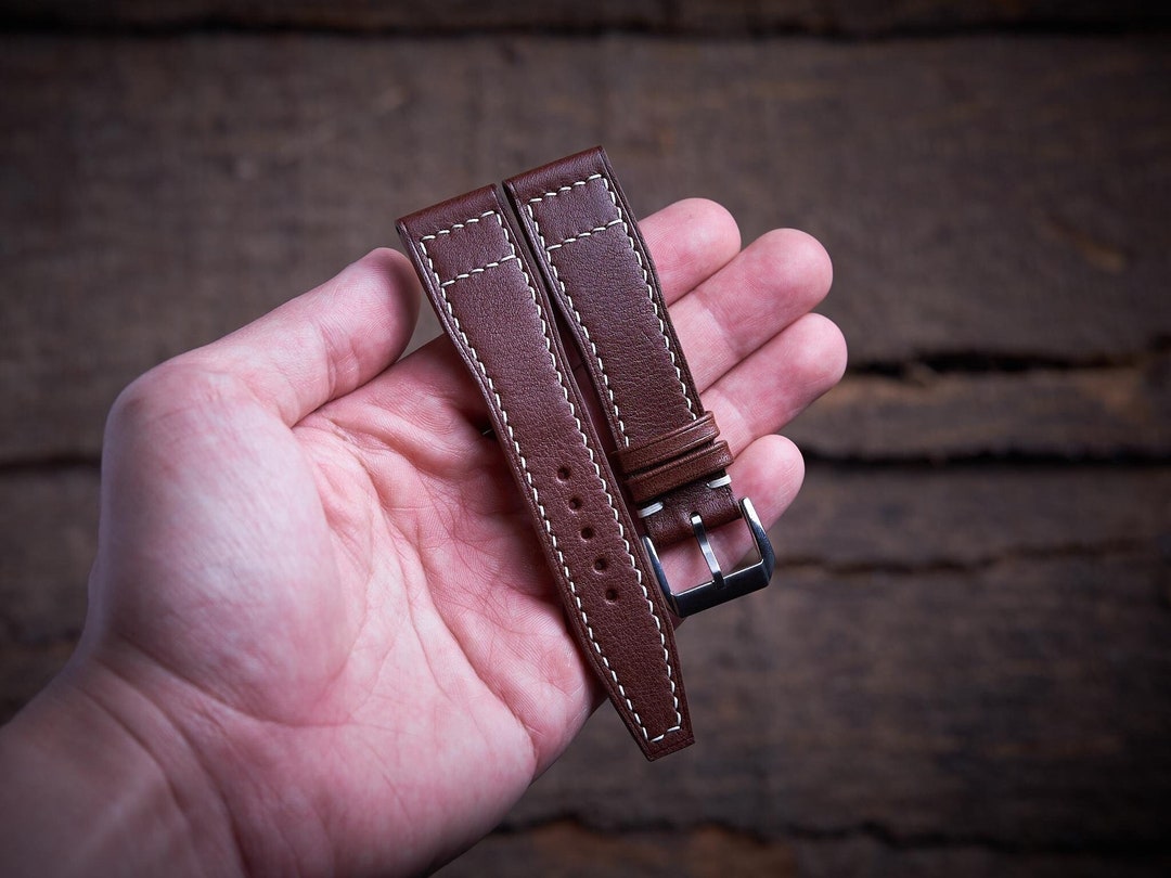 Pilot Watch Strap for Pilot Watch, Aviation Watch. Brown Vachetta ...