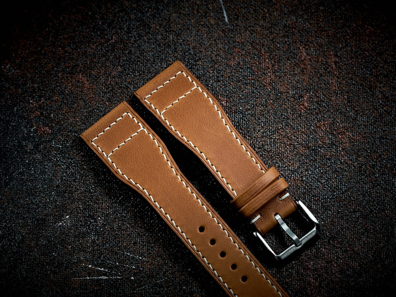 Pilot Watch Strap for Pilot Watch, Aviation Watch. Tan Brown Vachetta ...