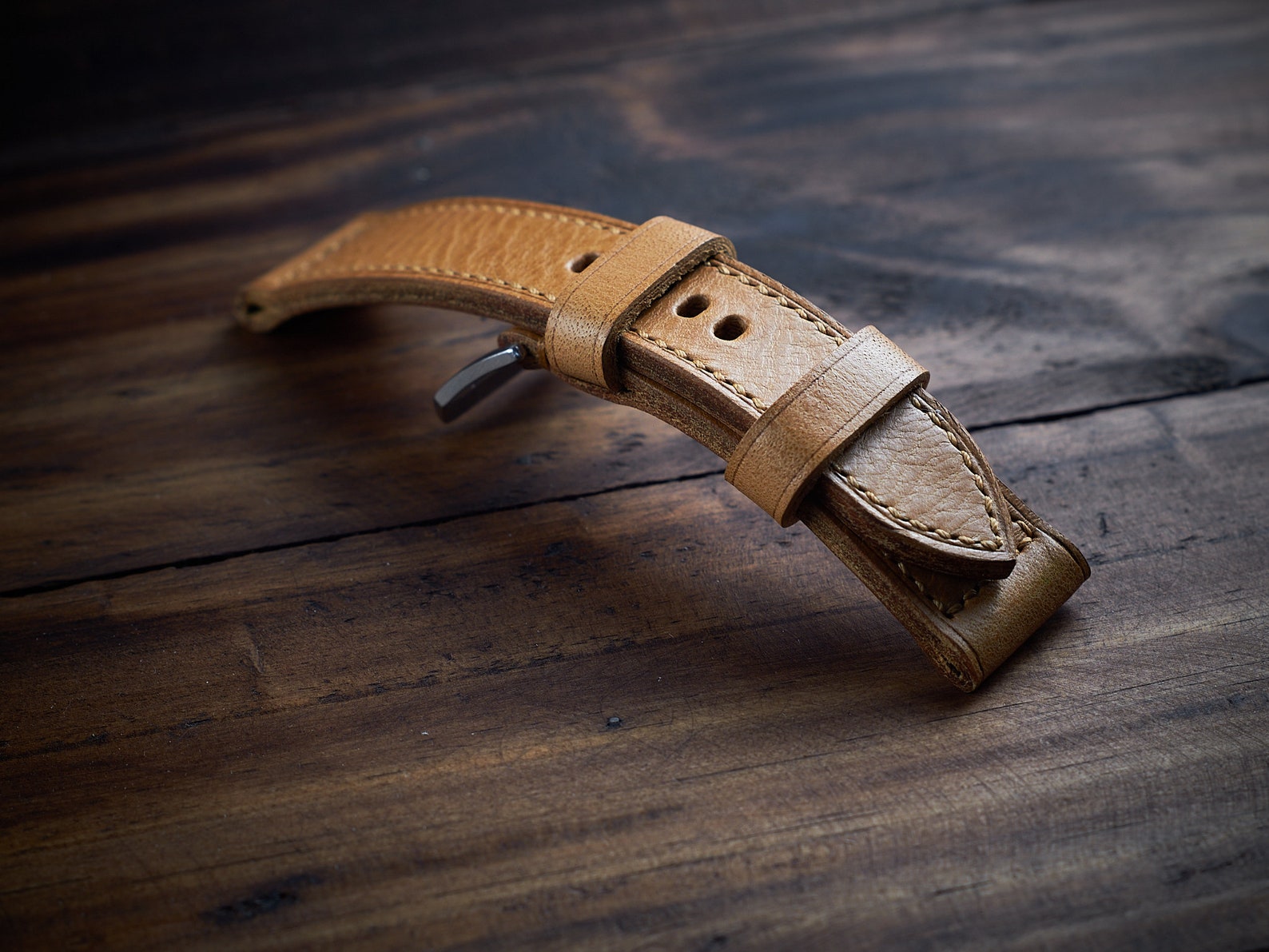 Pam Style Strap 24mm, 26mm, 22mm. Tan Brown Buttero Leather Handmade ...