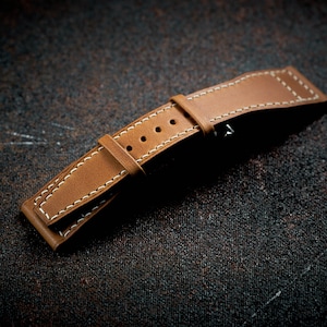 Pilot Watch Strap for Pilot Watch, Aviation Watch. Tan Brown Vachetta ...