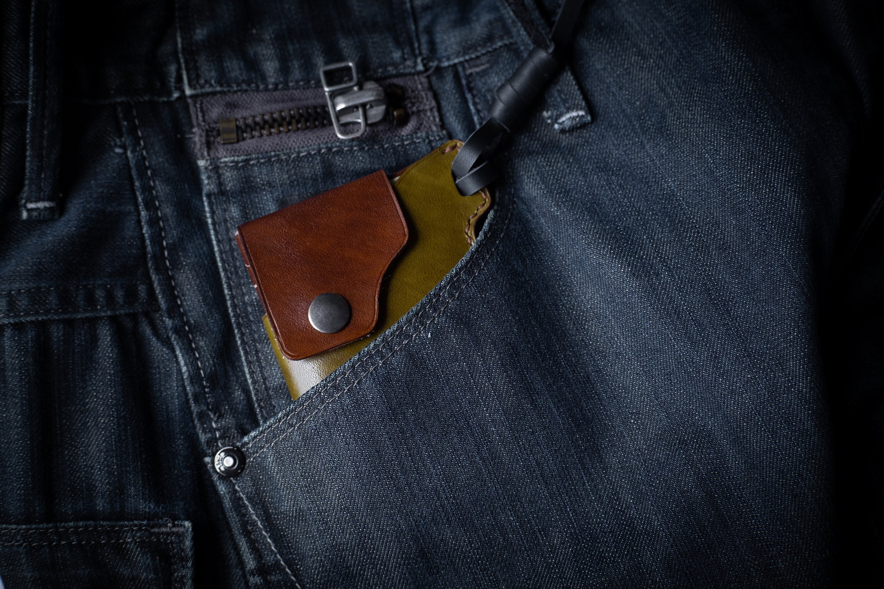 Handmade Leather Edc Wallet With Leather Lanyard. Personalized - Etsy