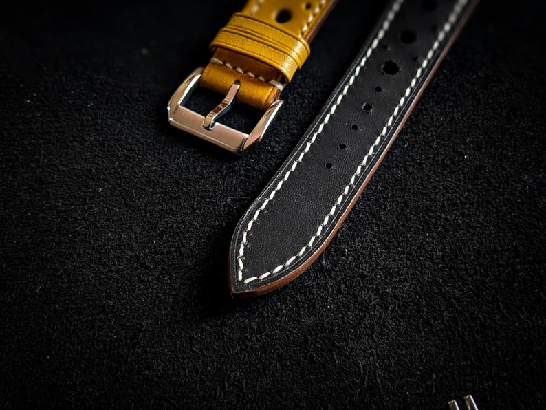 Yellow Rally Watch Strap 20mm 22mm 24mm 18mm. Handmade - Etsy