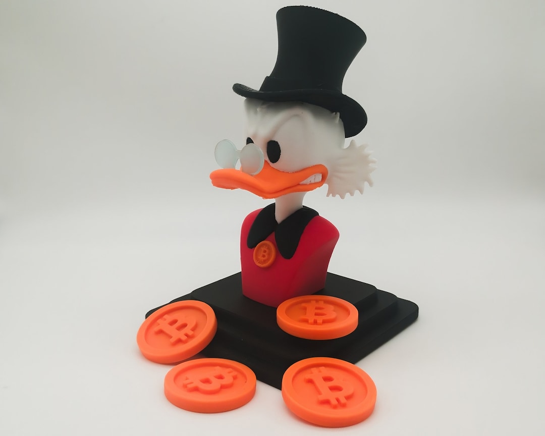 Scrooge Mcduck Desk Sculpture With Bitcoin Symbol. Gift for ...