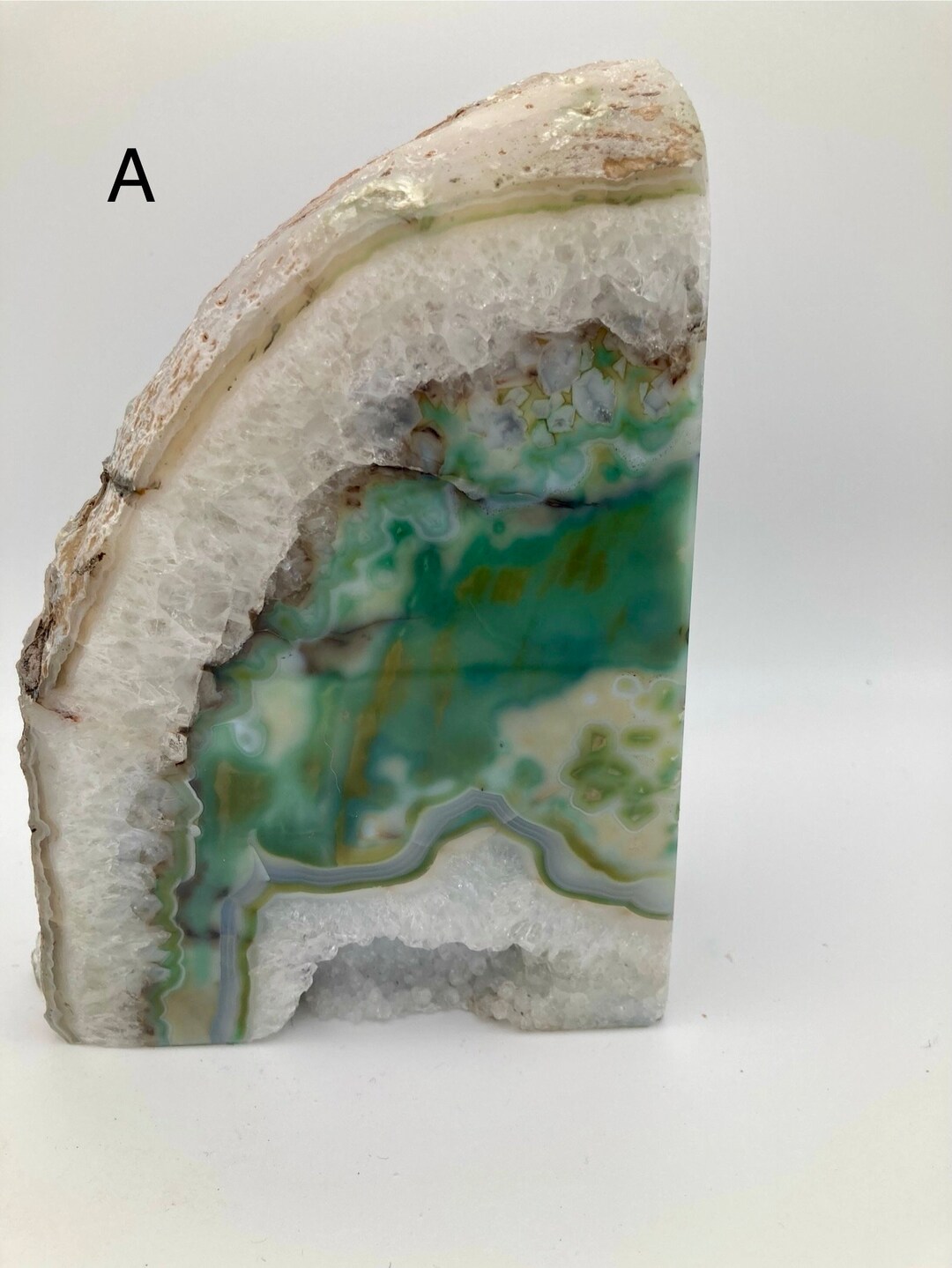 Green Agate Geode and Quartz Crystals 4 Pounds - Etsy