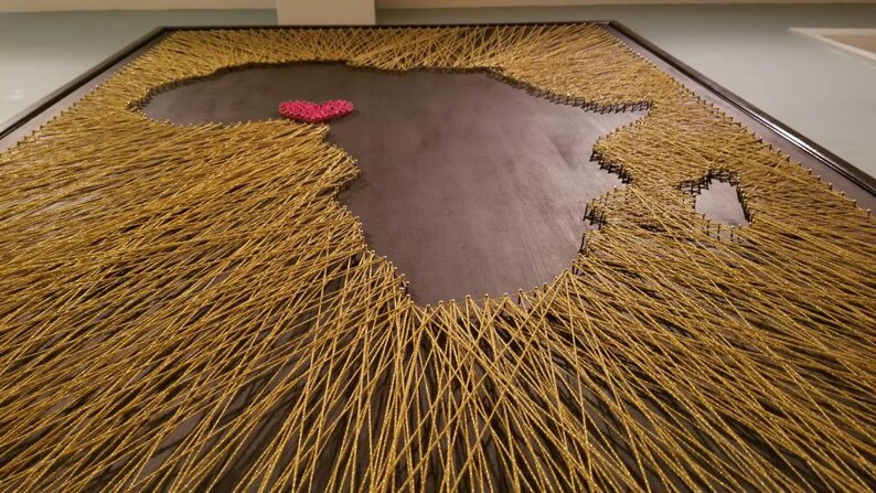 String Art Map of Africa Strings - Etsy