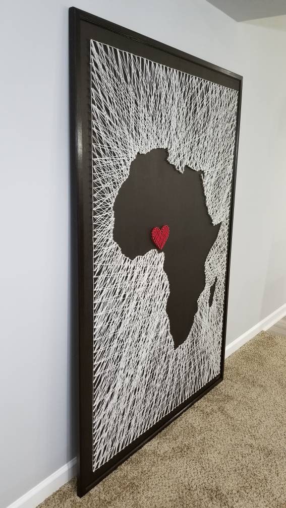 String Art Map of Africa Strings - Etsy
