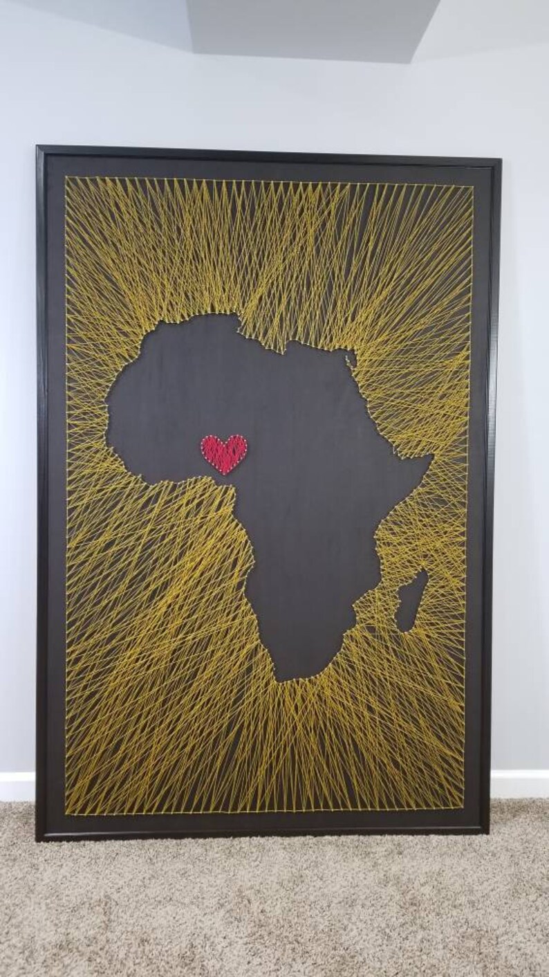 String Art Map of Africa Strings - Etsy