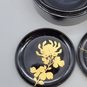 Japanese Lacquer Wood Box With 4 Tea Plate Set Marked - Etsy