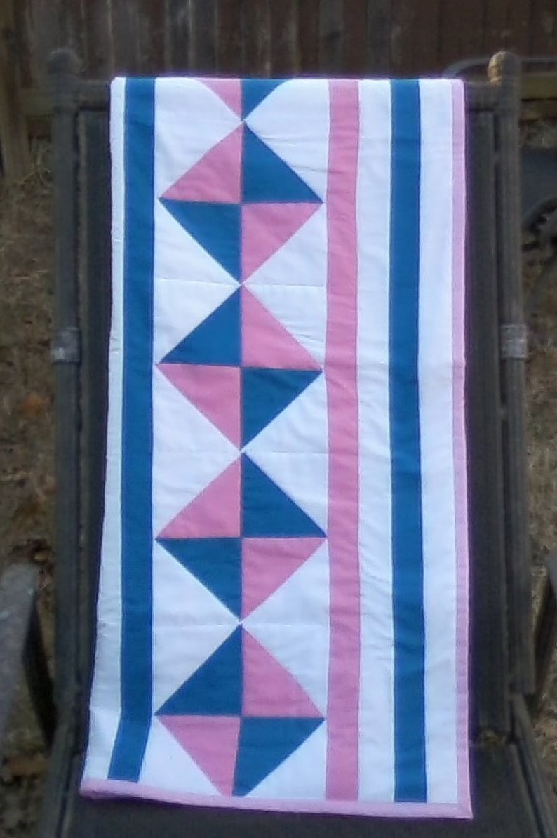 Pink & Blue Diamond Pattern Quilt//baby Shower Gift//bright Colors ...