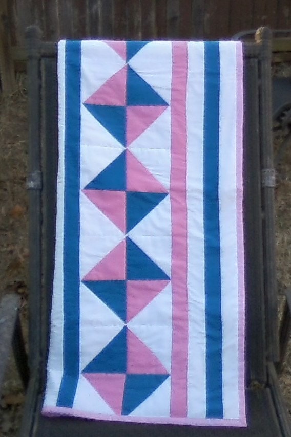 Pink & Blue Diamond Pattern Quilt//baby Shower Gift//bright Colors ...