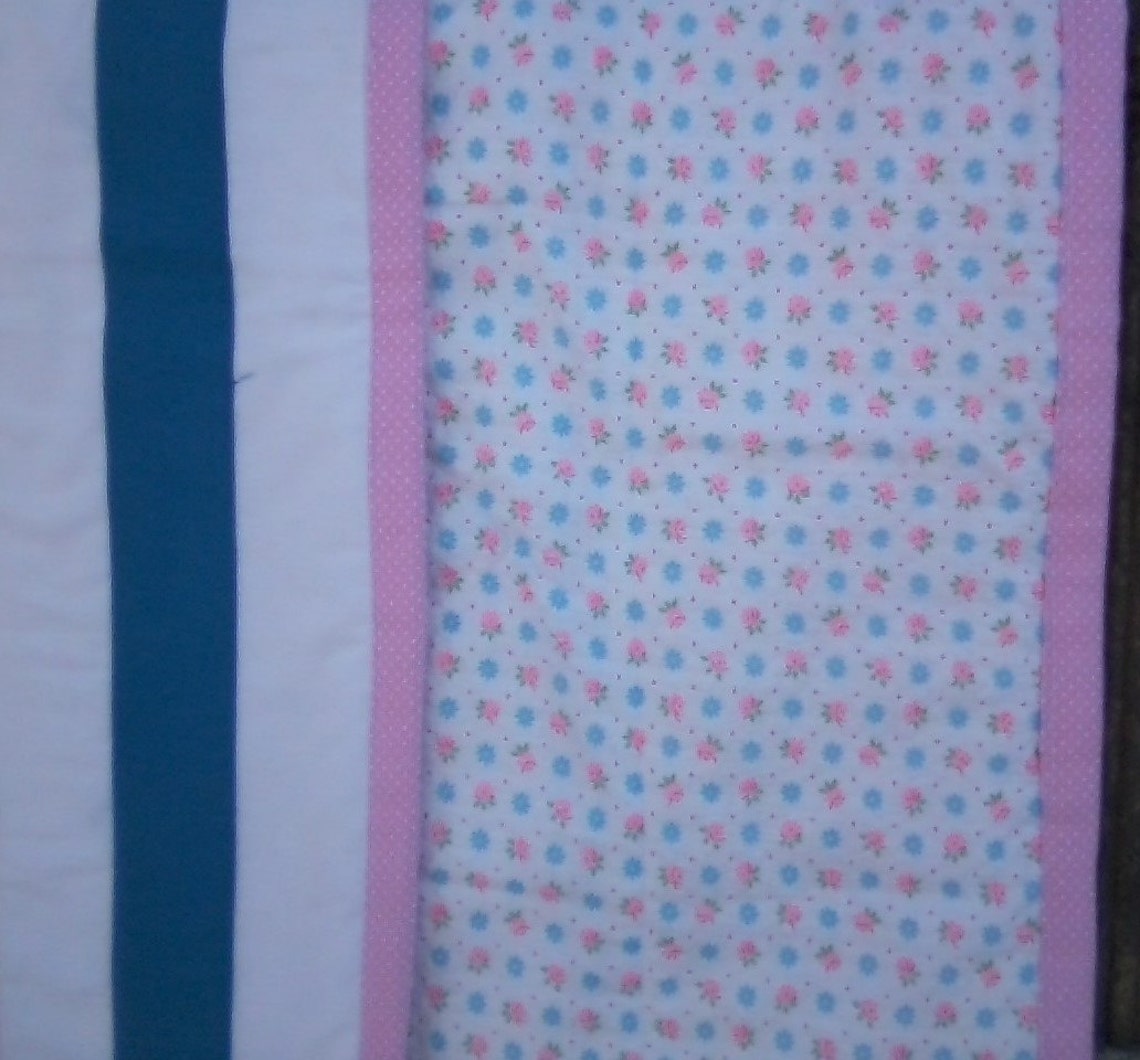 Pink & Blue Diamond Pattern Quilt//baby Shower Gift//bright Colors ...