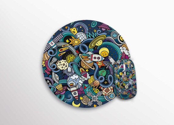 Cartoon Mouse Pad Office Decor Space Pattern Mousepad Comix | Etsy
