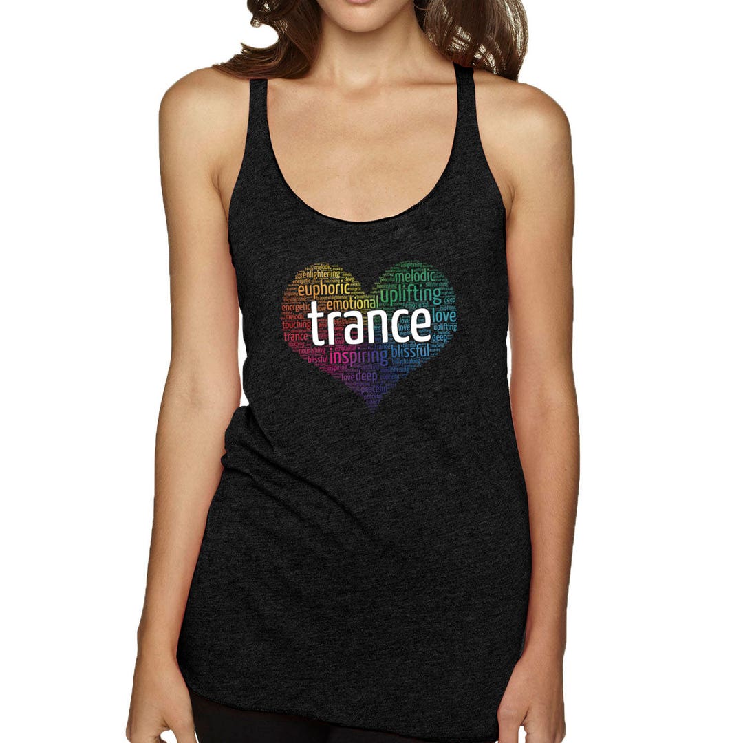 Trance Tank Top para mujeres Trance Rainbow Heart Festival - Etsy España