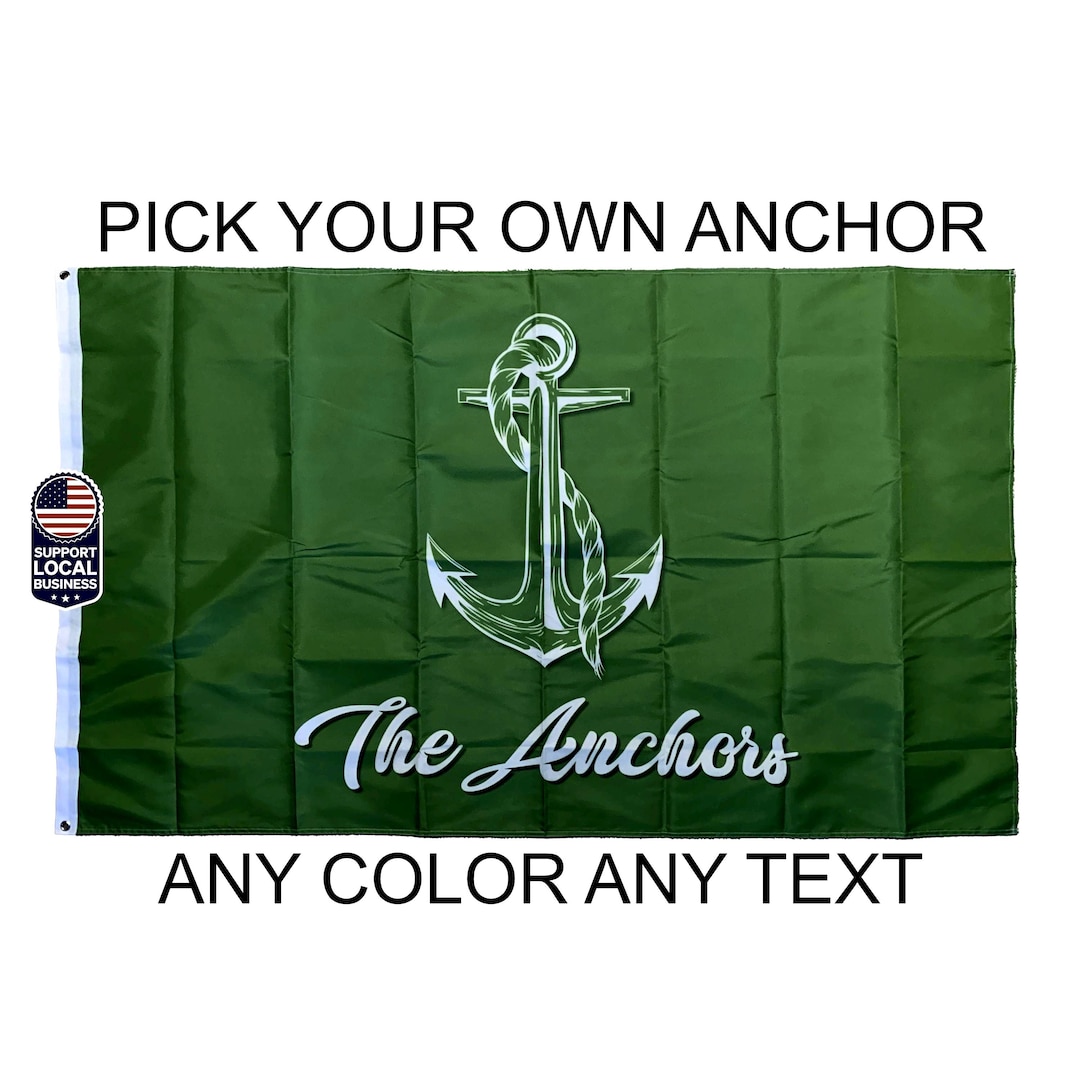Personalized Anchor Flag - Custom Boat Flag - Gift for Boaters - Custom ...