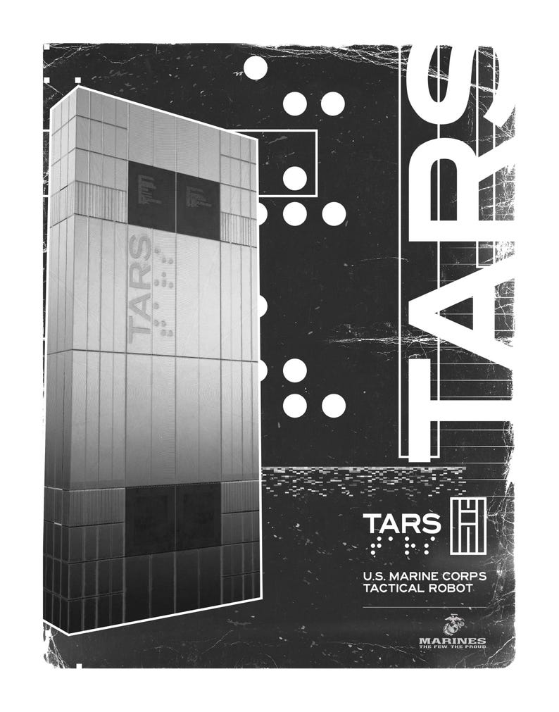 TARS Robot Poster, Interstellar Movie Poster, Minimalist Movie Poster ...