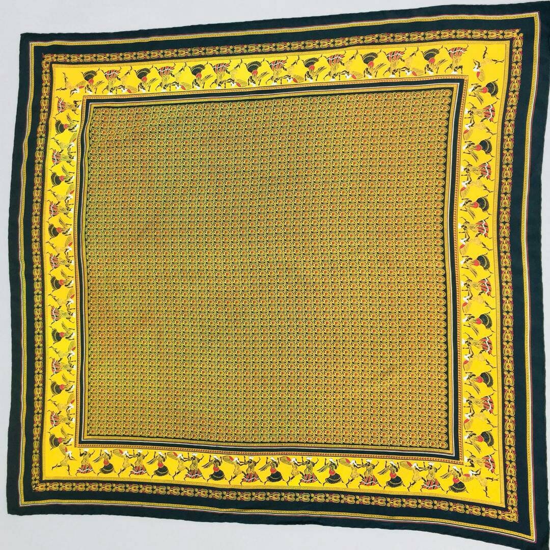 Vintage TM COUTURE Silk Scaff Human Theme Black Yellow Ladies - Etsy