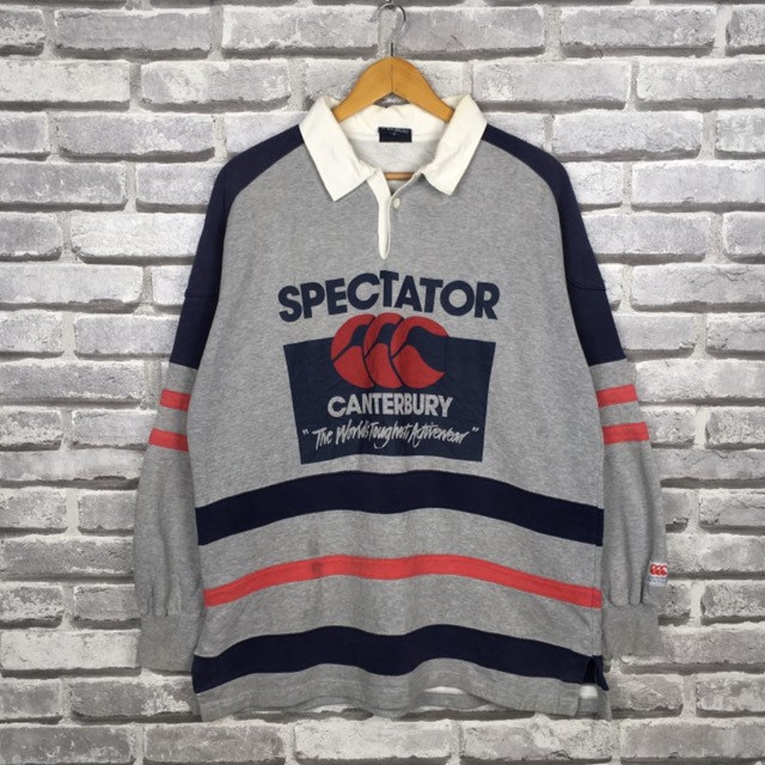 Vintage CANTERBURY SPECTATOR Rugby-Shirt Gestreifte Umrandung ...