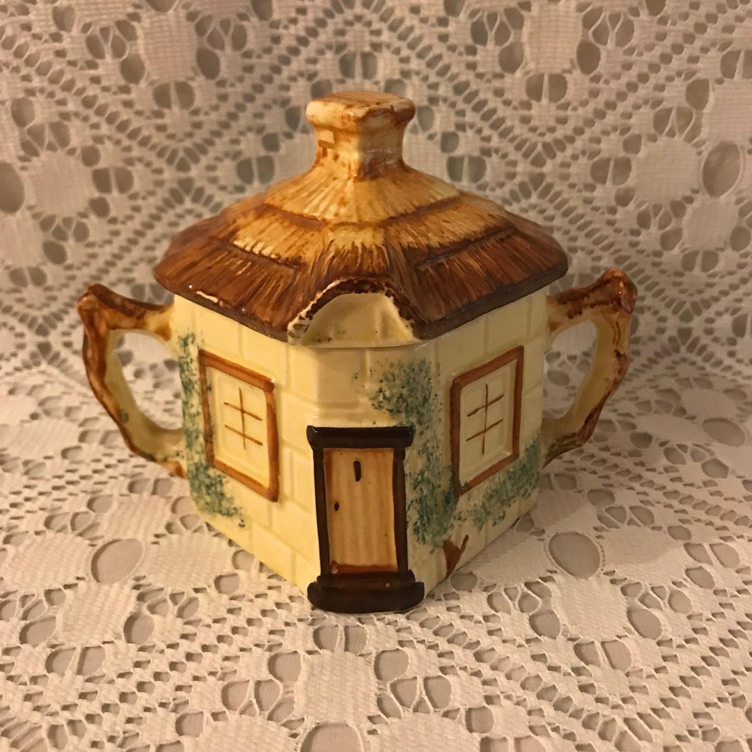 Vintage KSP Keele Street Pottery Co Ltd Cottage Ware Sugar Pot With Lid ...