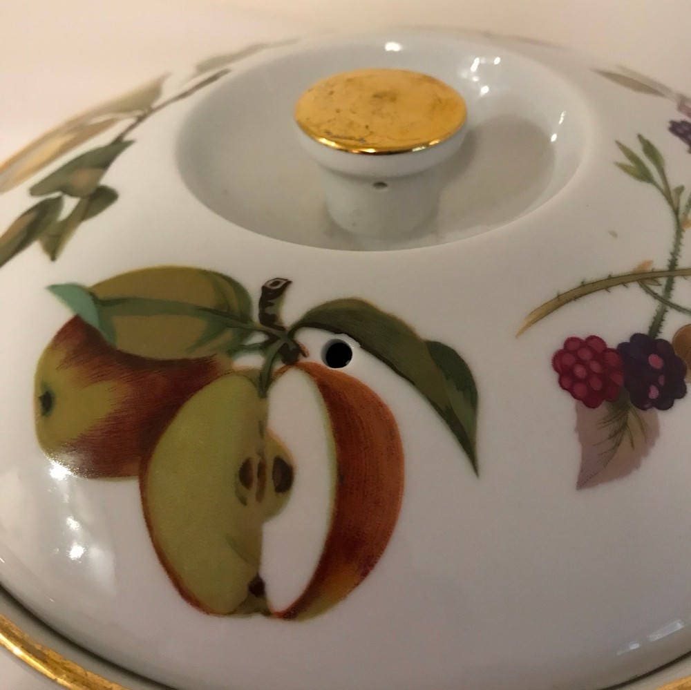 Royal Worcester Evesham Vale Gold / Evesham Vale Small Casserole Dish ...
