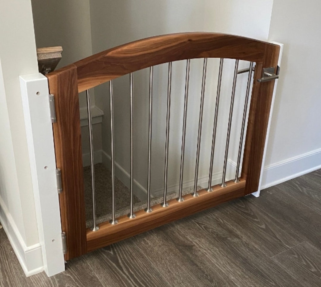 Baby Gate and Dog Gate for Interior Stairs, Doorways, and Halls. Walnut ...