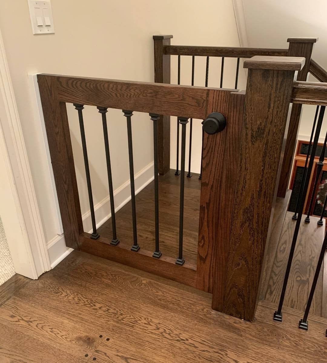 Baby Oak Gate and Dog Gate for Interior Stairs, Doorways, and Halls ...