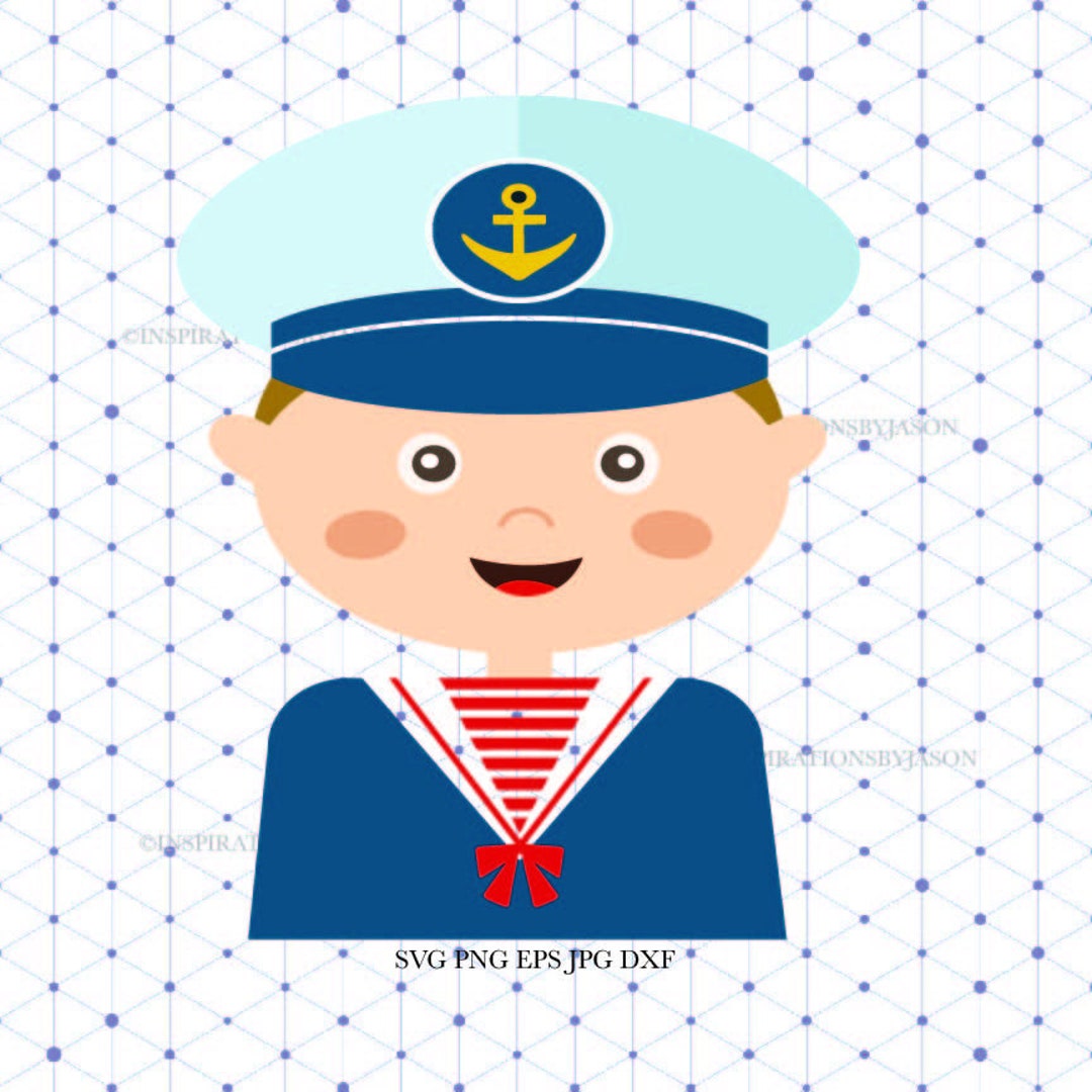 Boy Sailor Costume Svg, Sailor Birthday Party Svg, Kid Costume Svg, Boy ...
