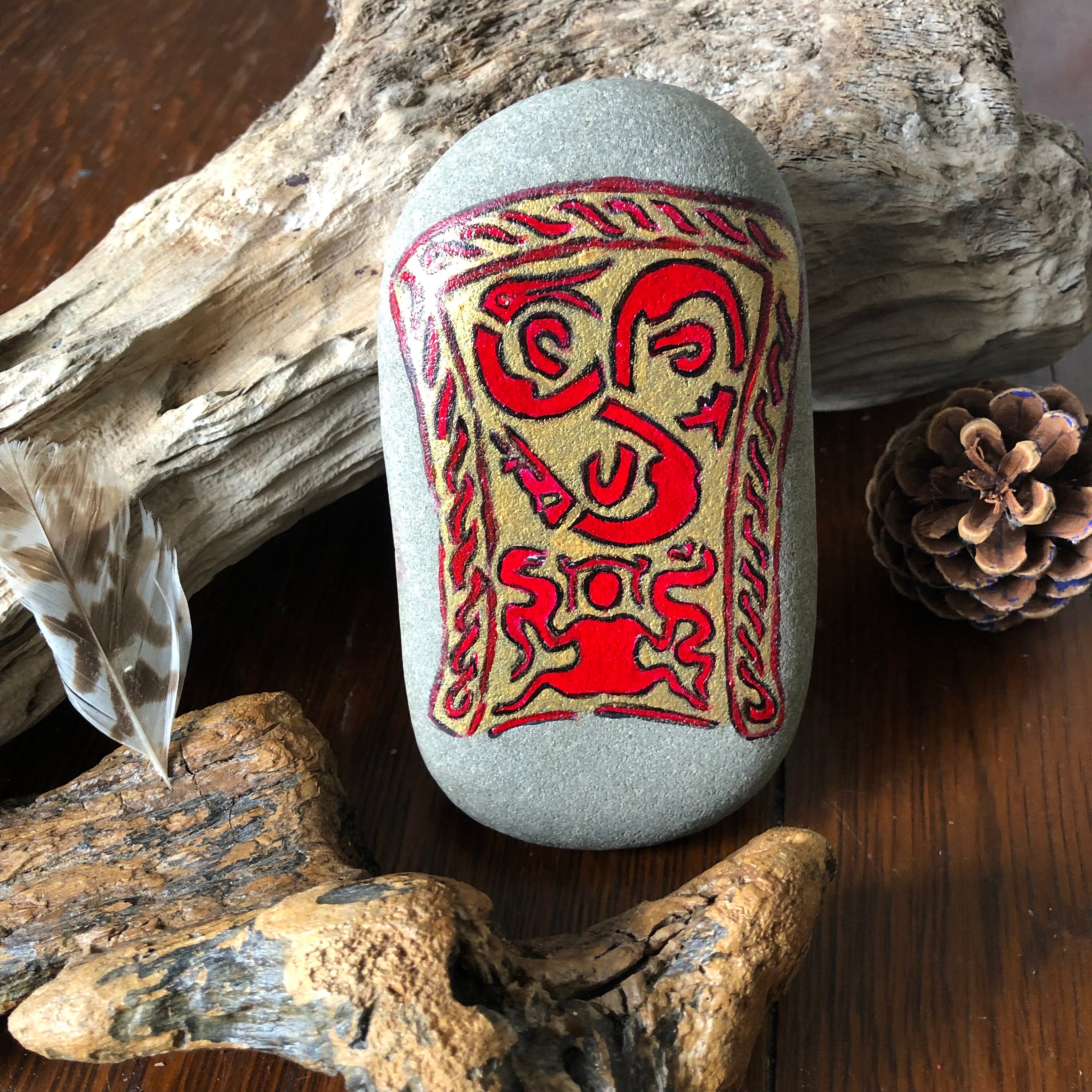 Snake Lady Hand Painted Stone - Etsy