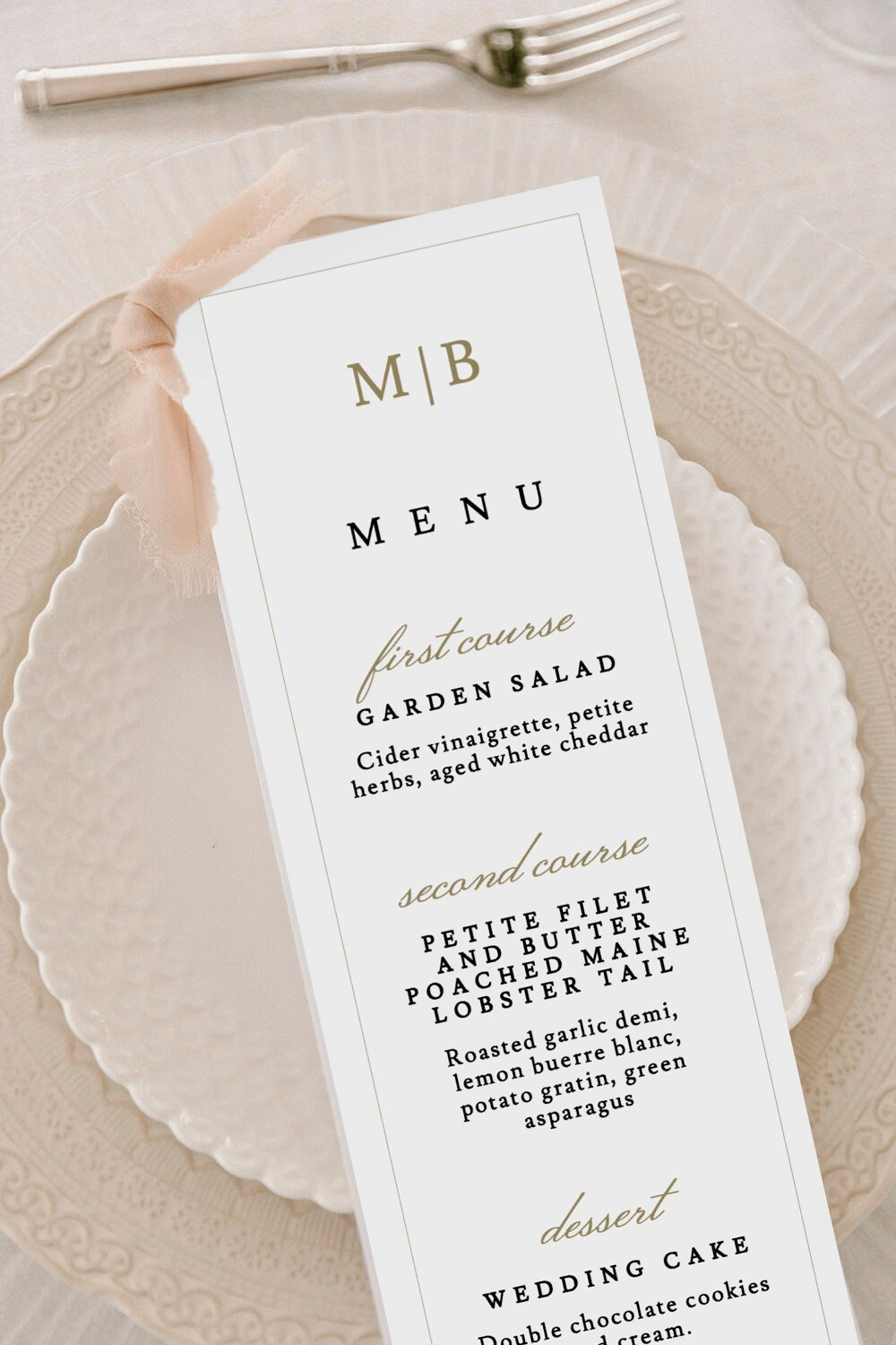 Customizable Menu Template, DIY Printable Menu for Weddings, Parties or ...