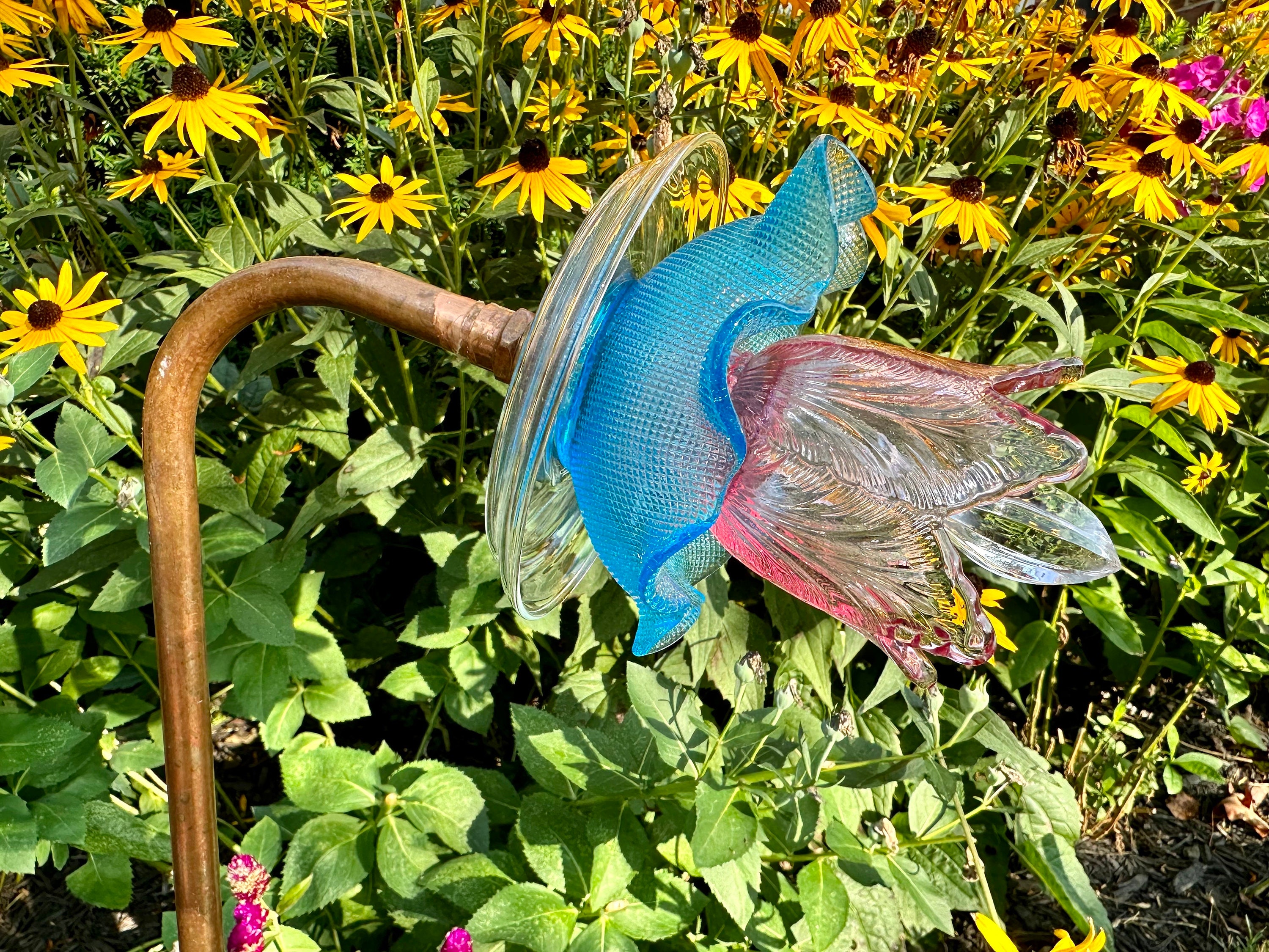 Nodding Flower Garden Dish Flower Garden Art Yard Art - Etsy