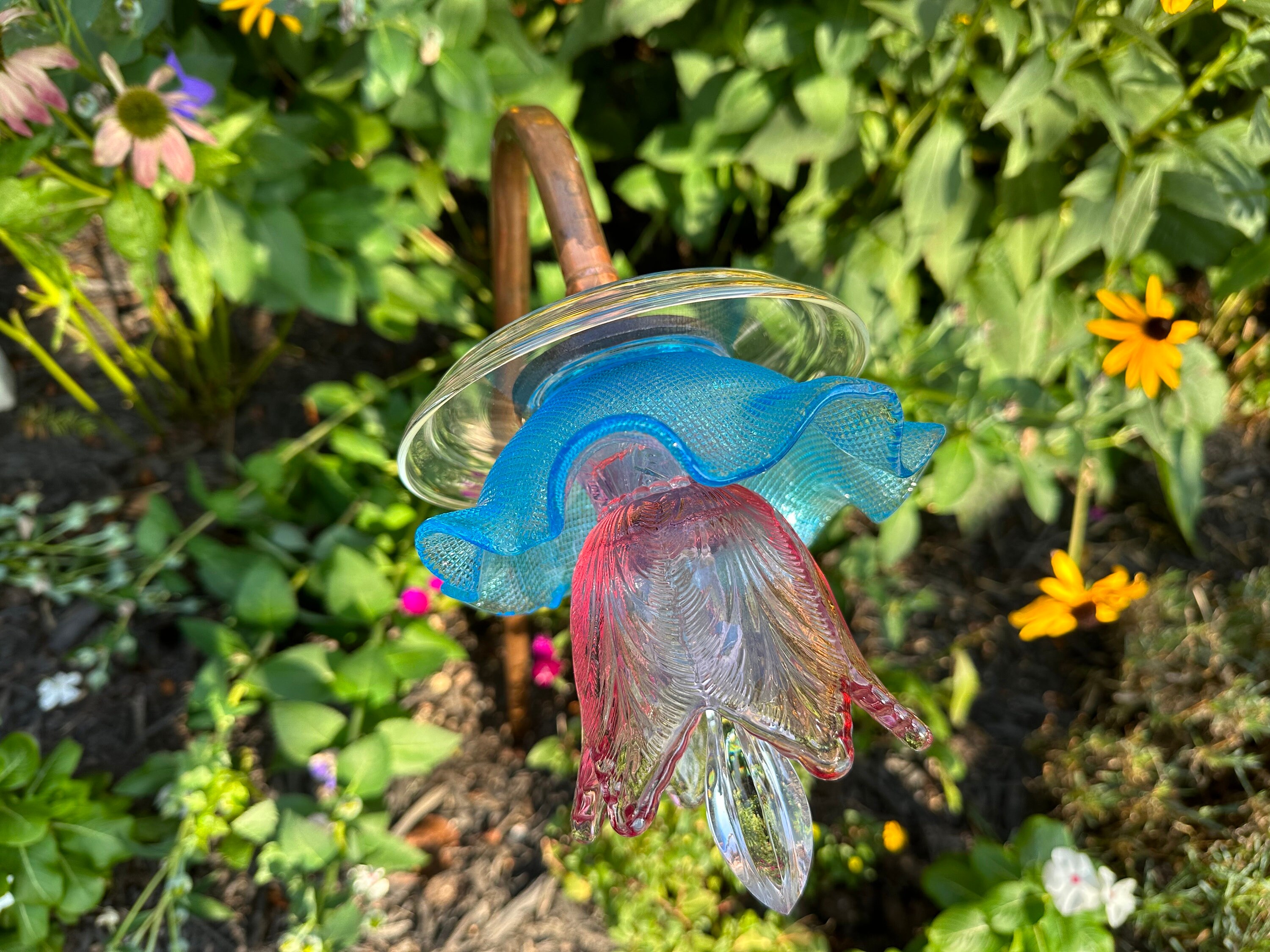 Nodding Flower Garden Dish Flower Garden Art Yard Art - Etsy